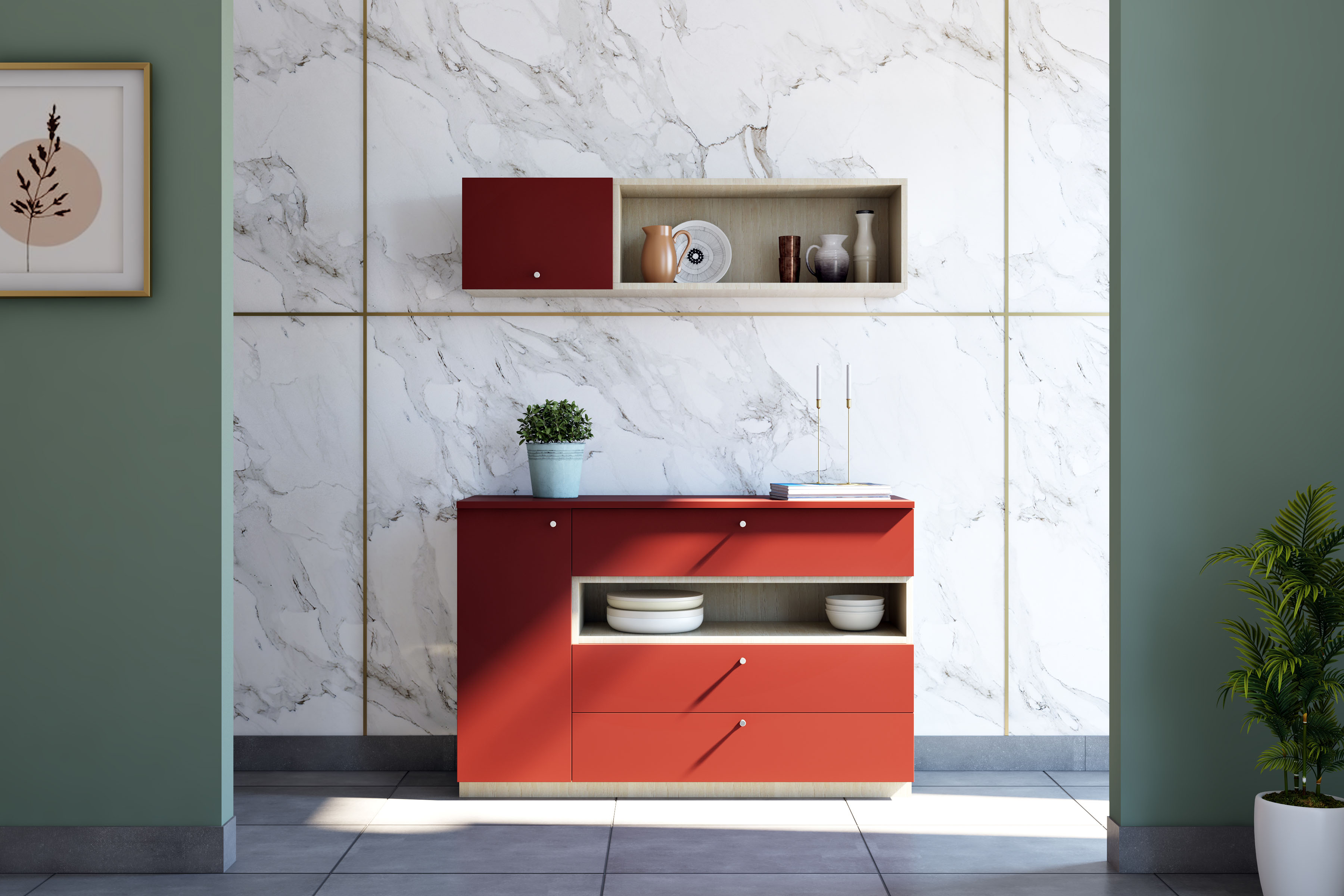 Carnival Contemporary Crockery Unit Design: Single Shutter Unit and ...