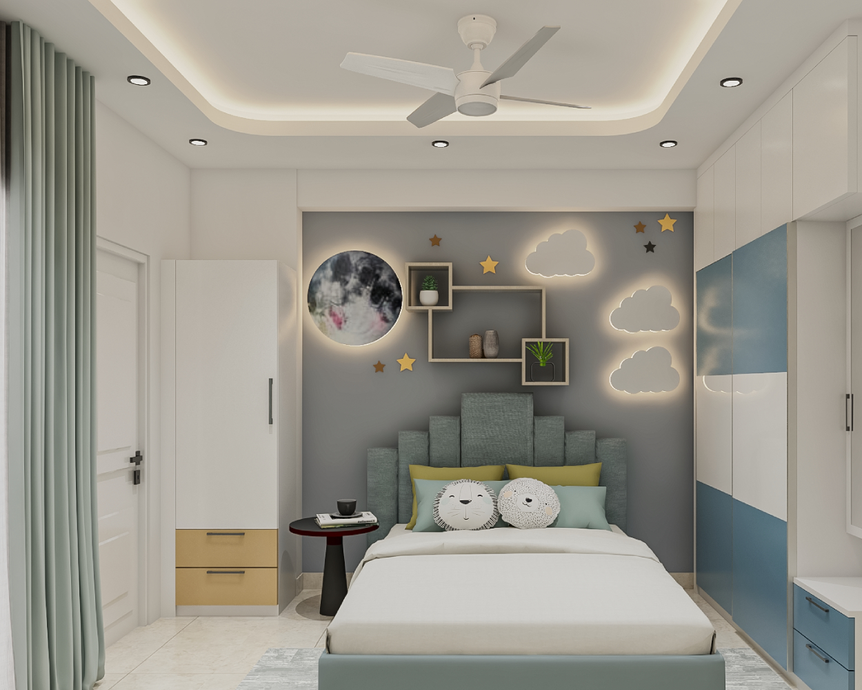 Gypsum Peripheral Contemporary Square False Ceiling Design with Cove ...