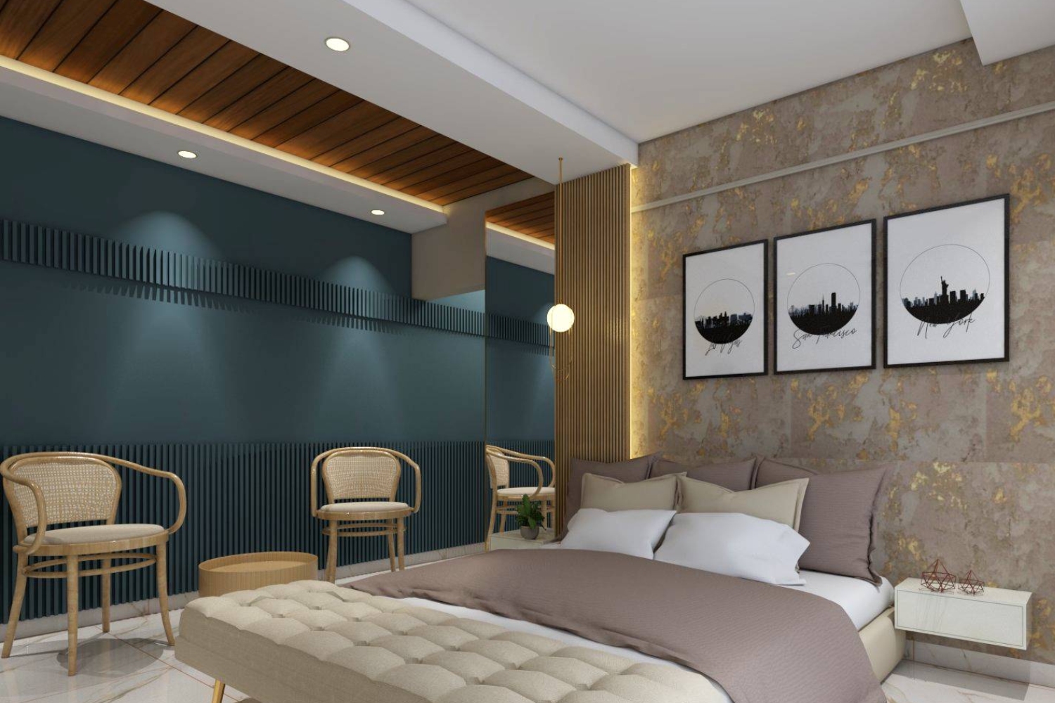 Stylish Modern Rectangular False Ceiling Design with Wooden Polish and ...