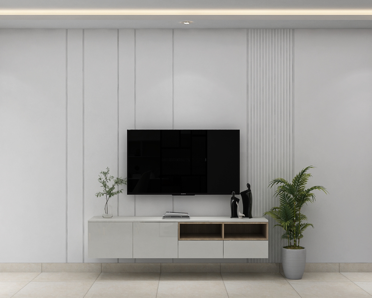 Modern TV Unit Design Featuring Base Unit with Drawers and Stylish Wall ...