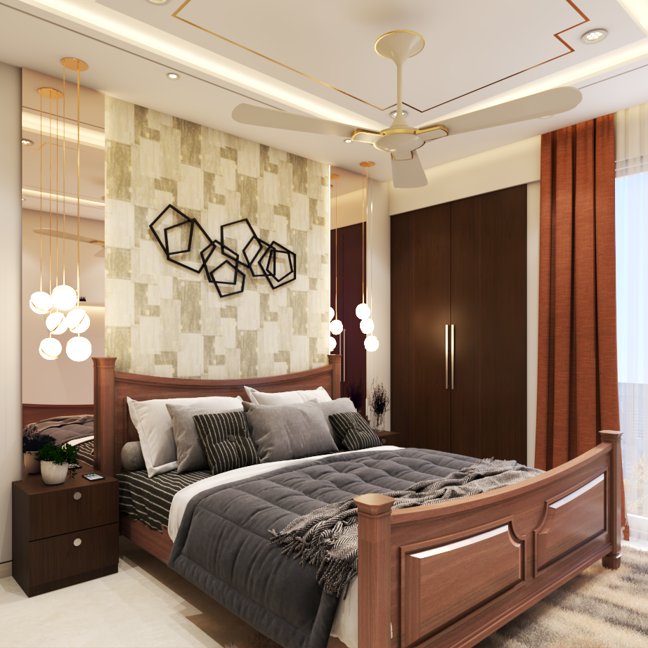 Modern Master Bedroom With Off White Interiors | Livspace