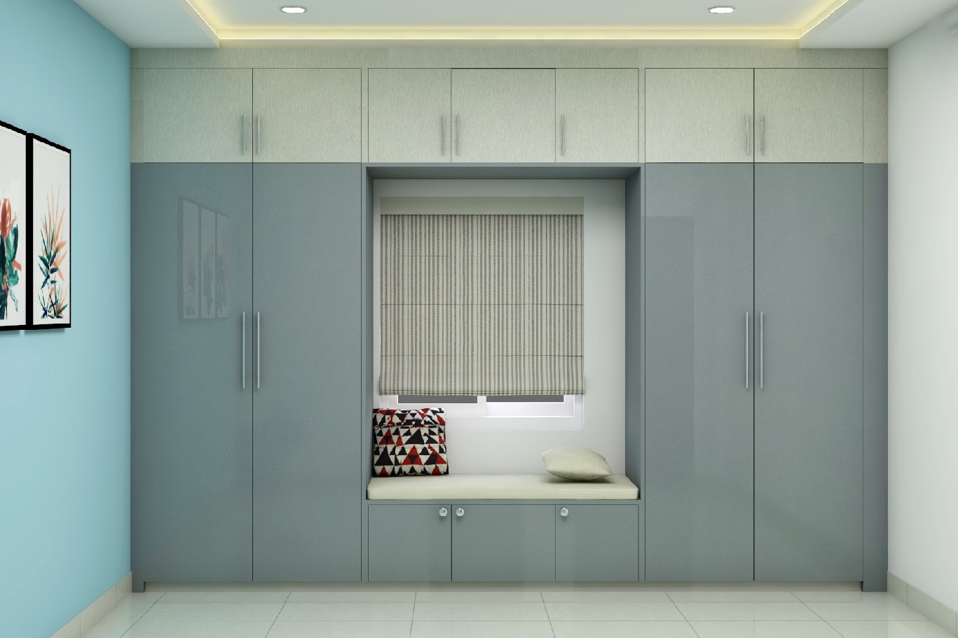 Maximum Storage Modern Themed Spacious Master Bedroom Design | Livspace