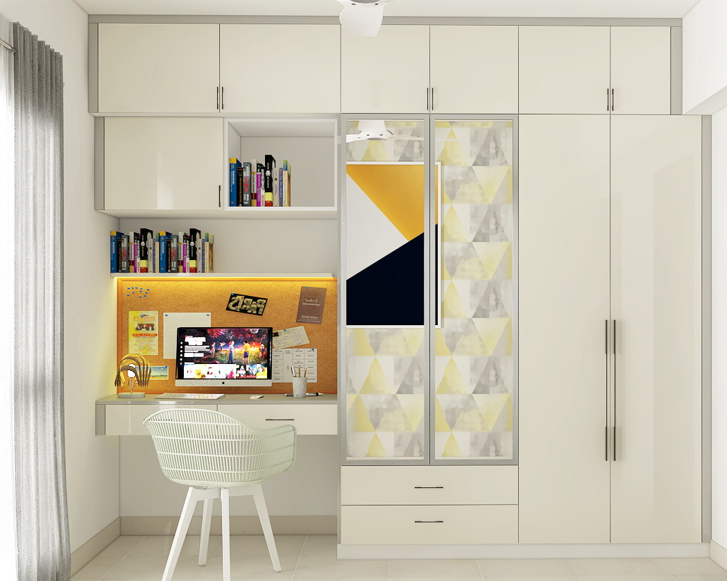 Modern Spacious Wardrobe Design With Geometric Patterns | Livspace