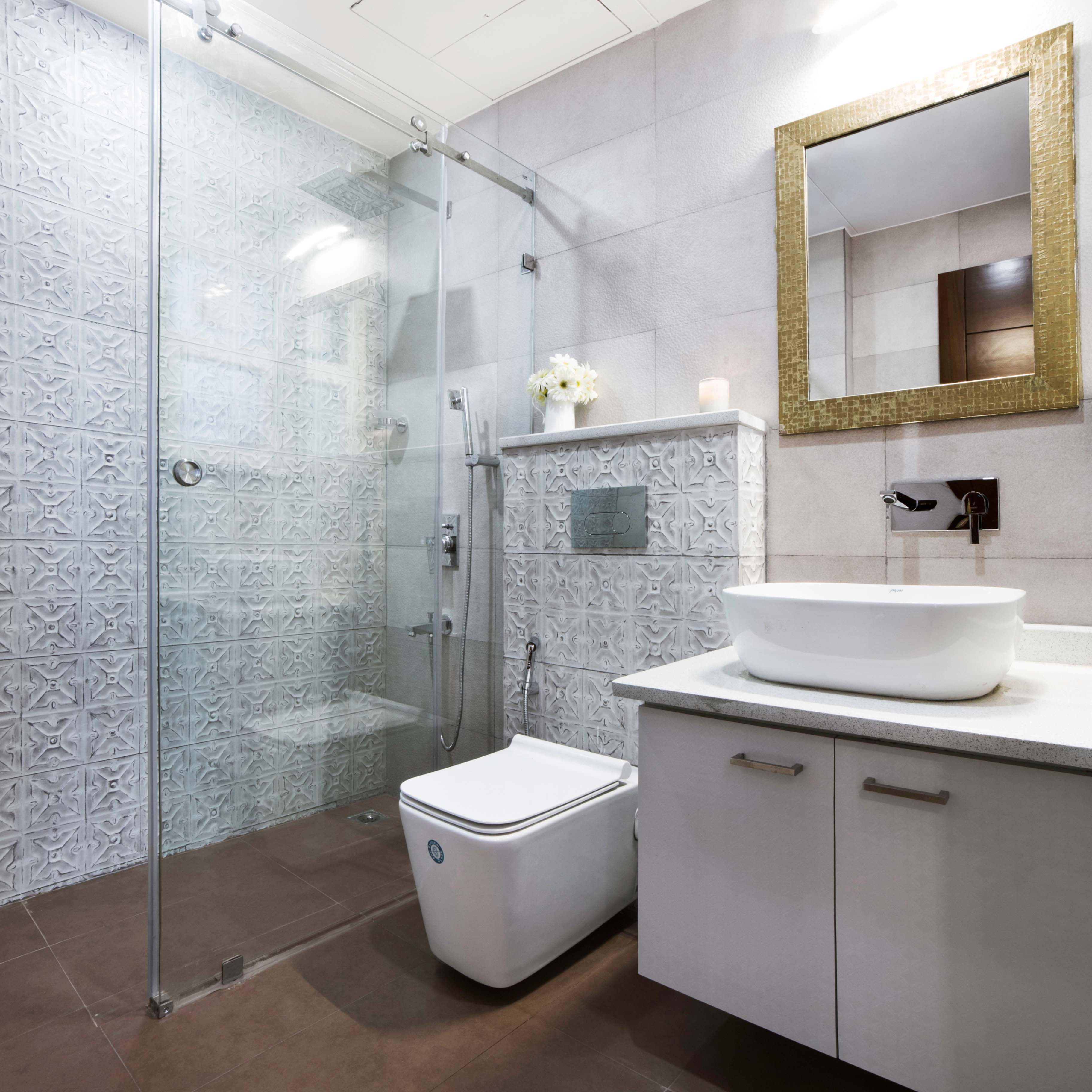 Compact Bathroom Design With Closed Storage | Livspace