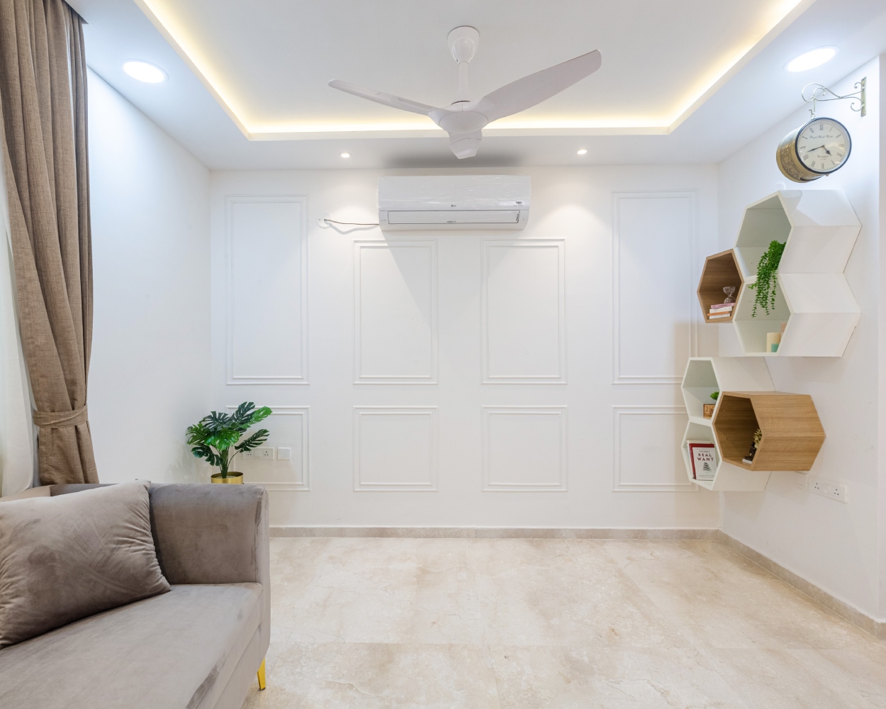 POP Ceiling Design With Cove And Recessed Lights | Livspace