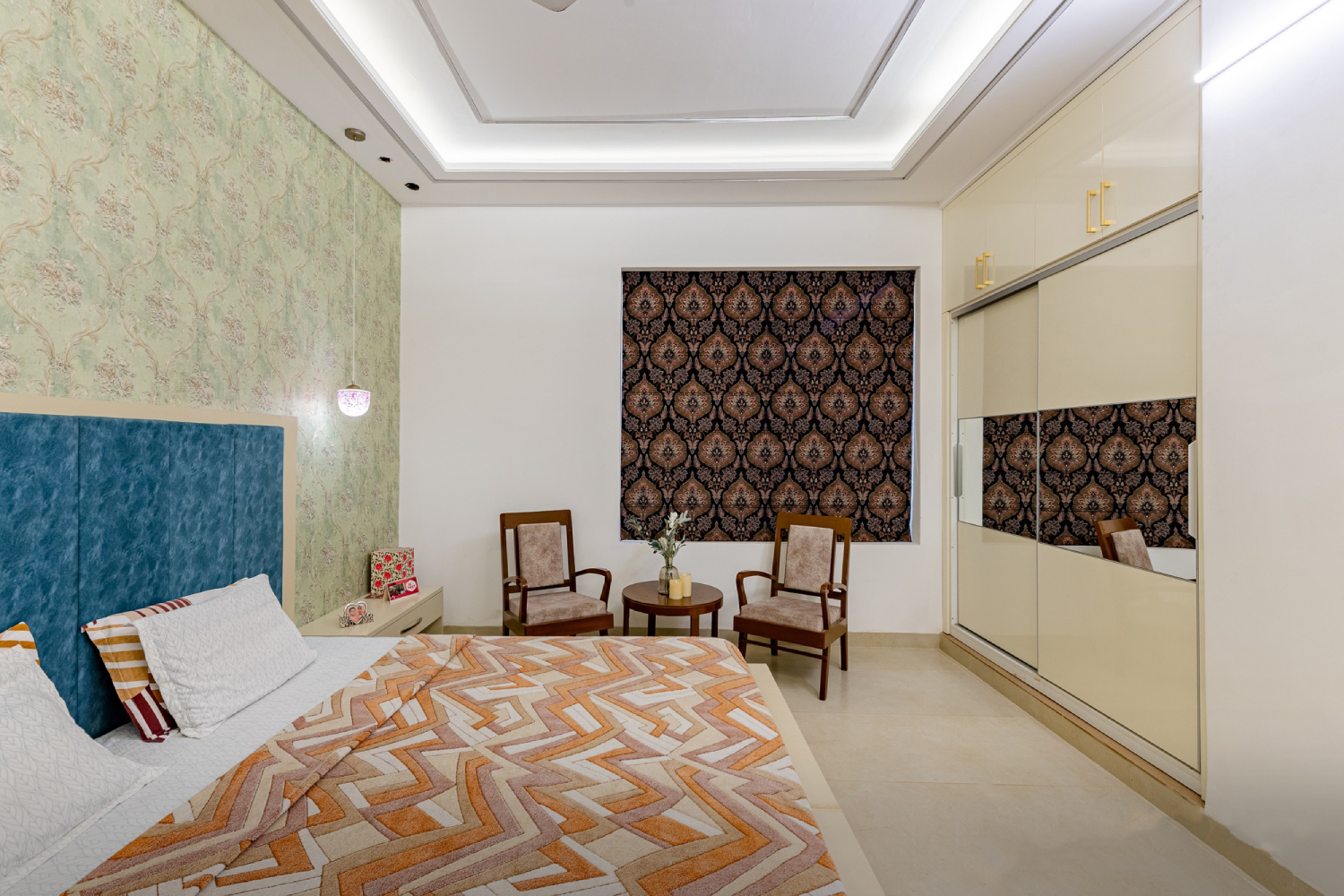 Rectangular Ceiling Design With Recessed And Cove Lighting | Livspace