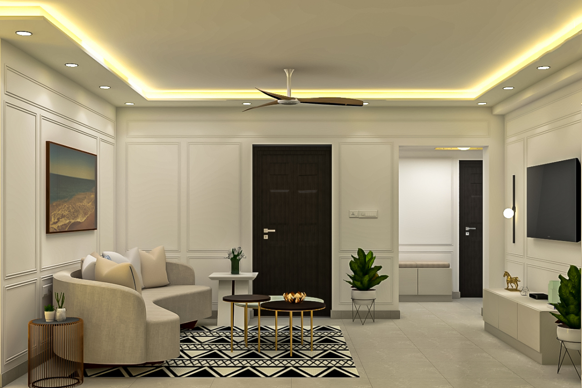 Spacious False Ceiling Design In A Rectangular Shape | Livspace