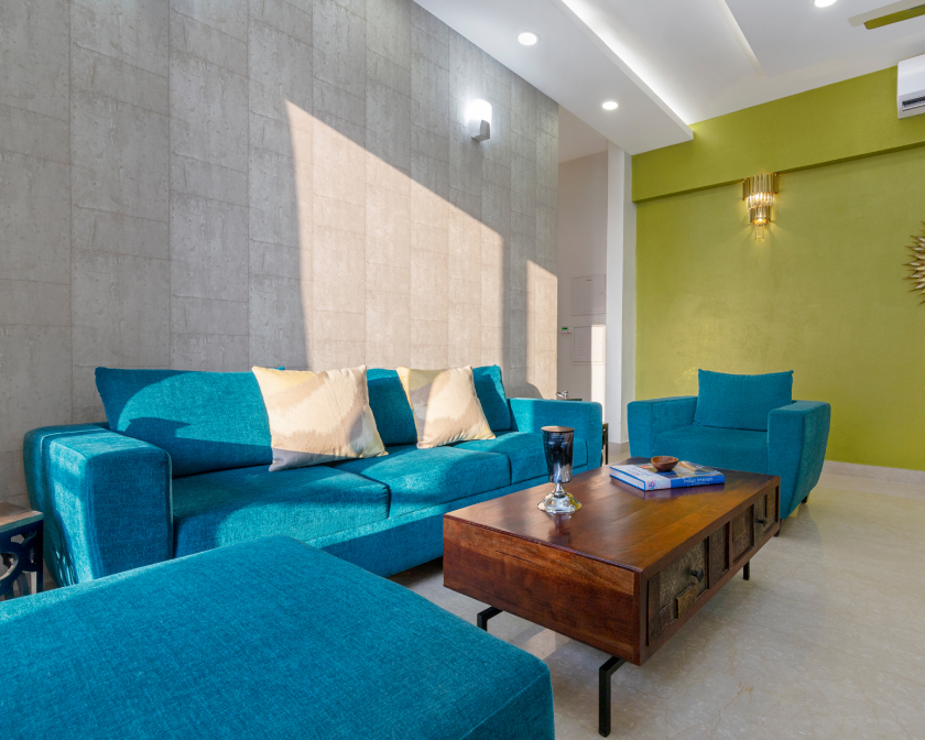Compact Hall Interior Design With Grey Accent Wall | Livspace