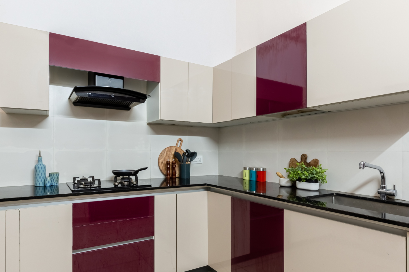 Rectangular White Wall Tiles Design With A Glossy Finish | Livspace
