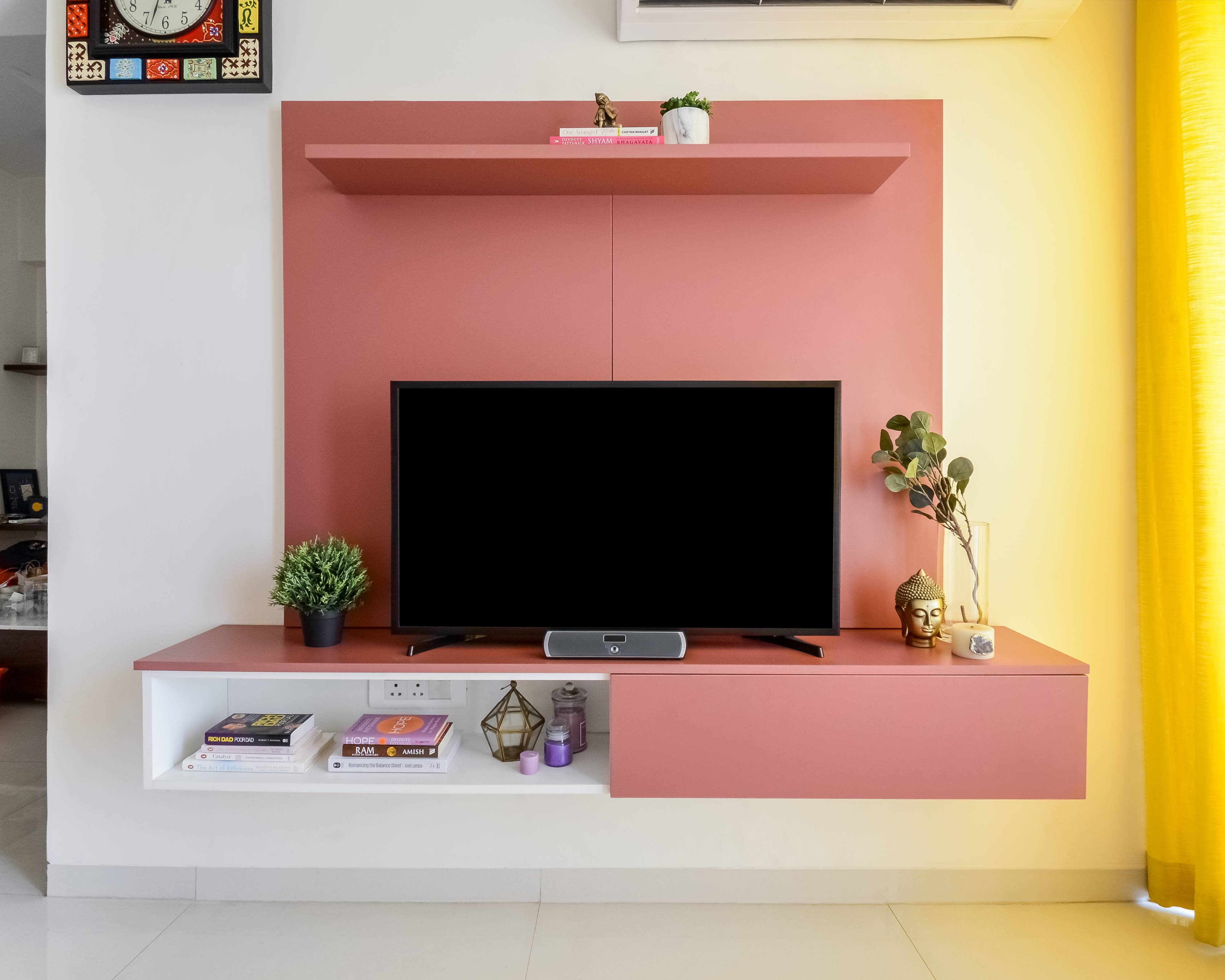 Pink tv unit store
