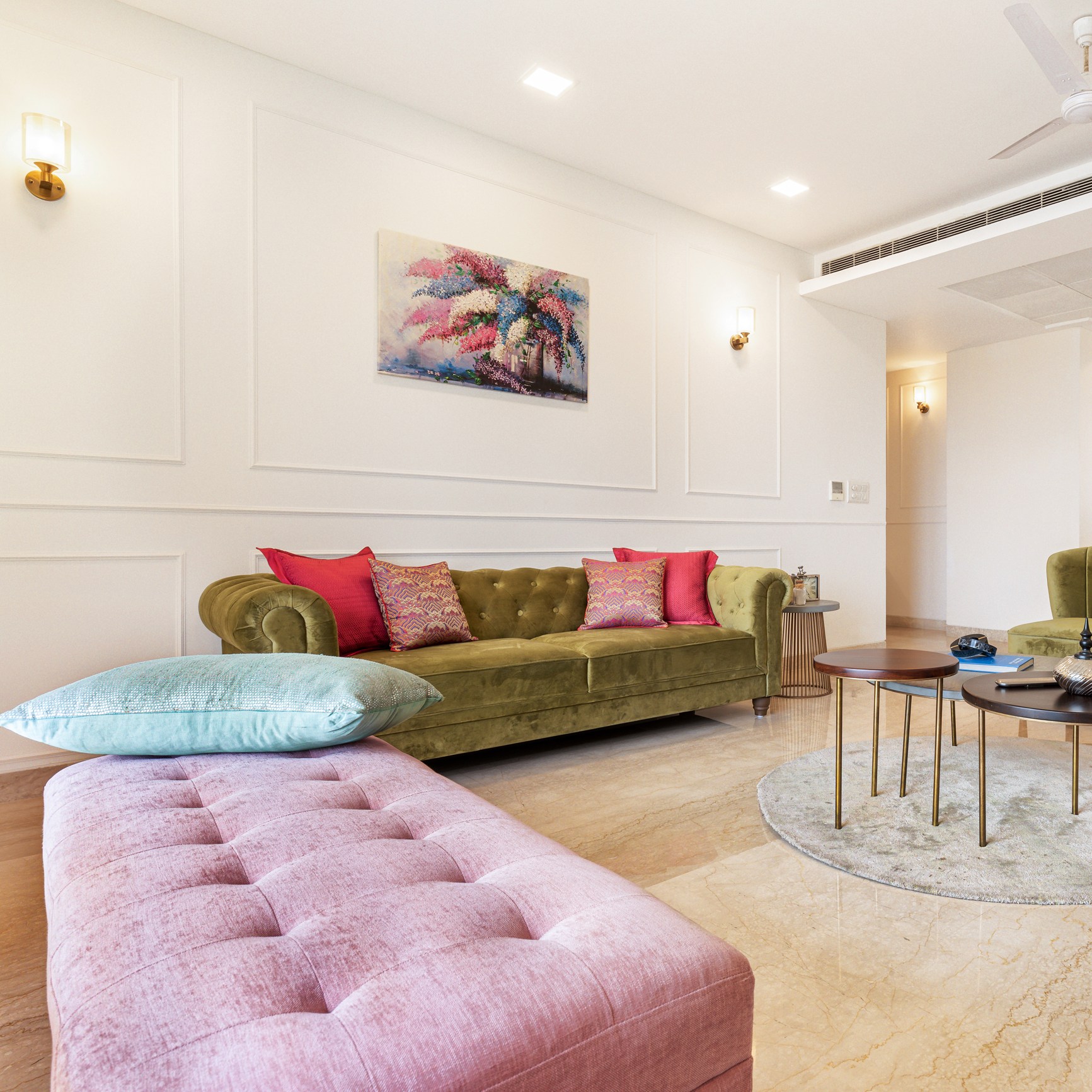 Simple White Wall Design For Living Rooms | Livspace