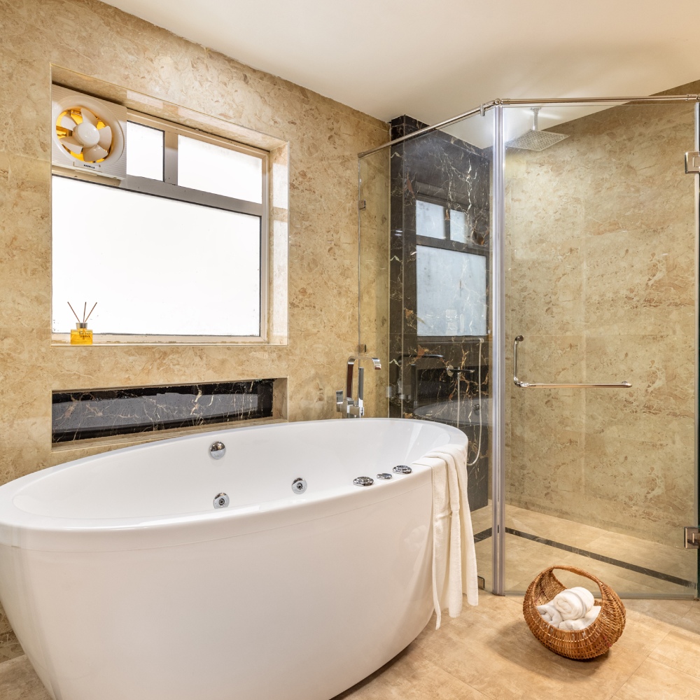 Sustainable Fixed Window Design For Bathrooms | Livspace