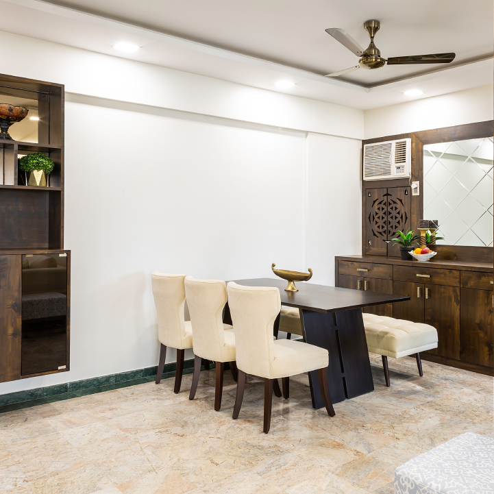 Spacious Dining Room Design With A Crockery Unit | Livspace