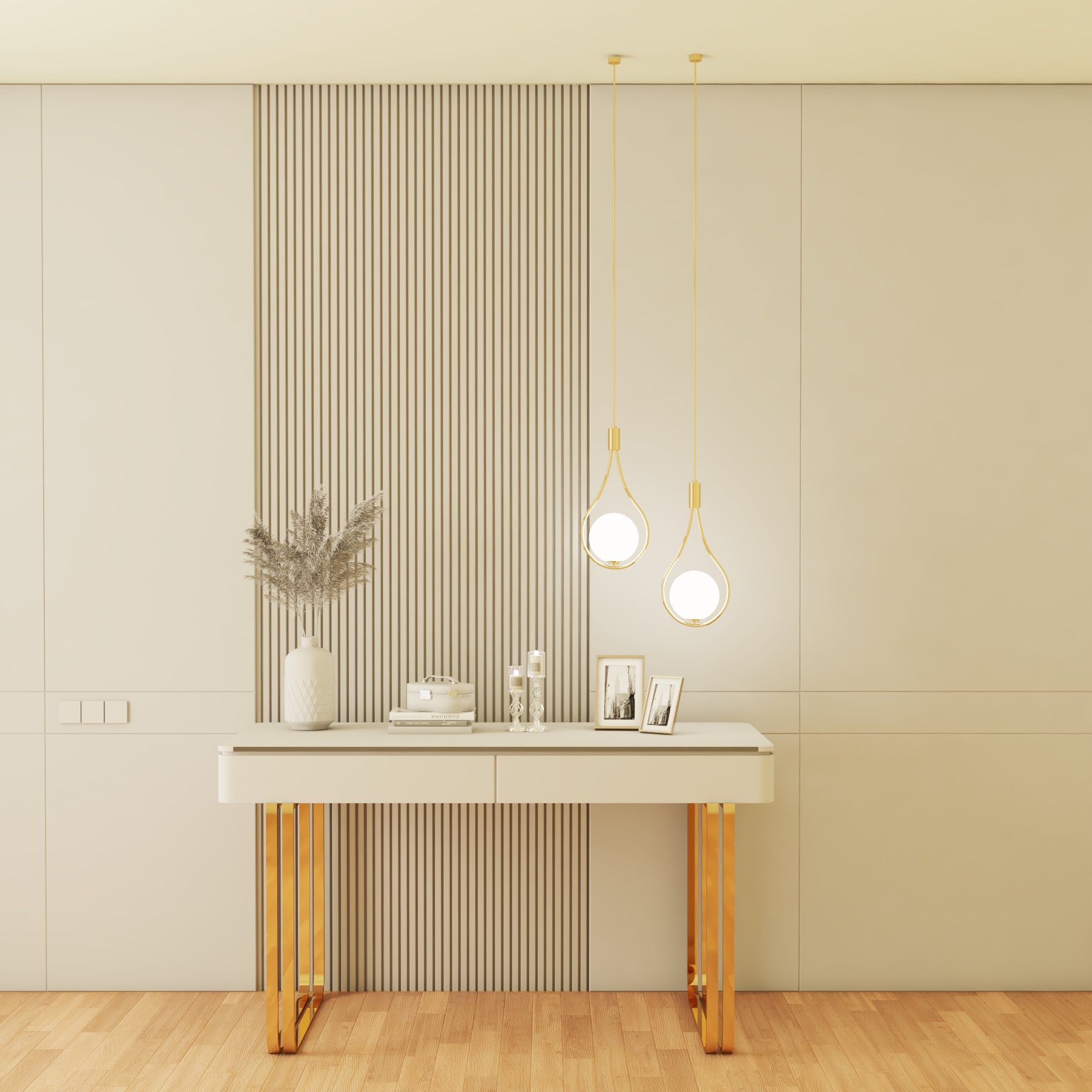 Spacious Foyer Design With Console Table | Livspace