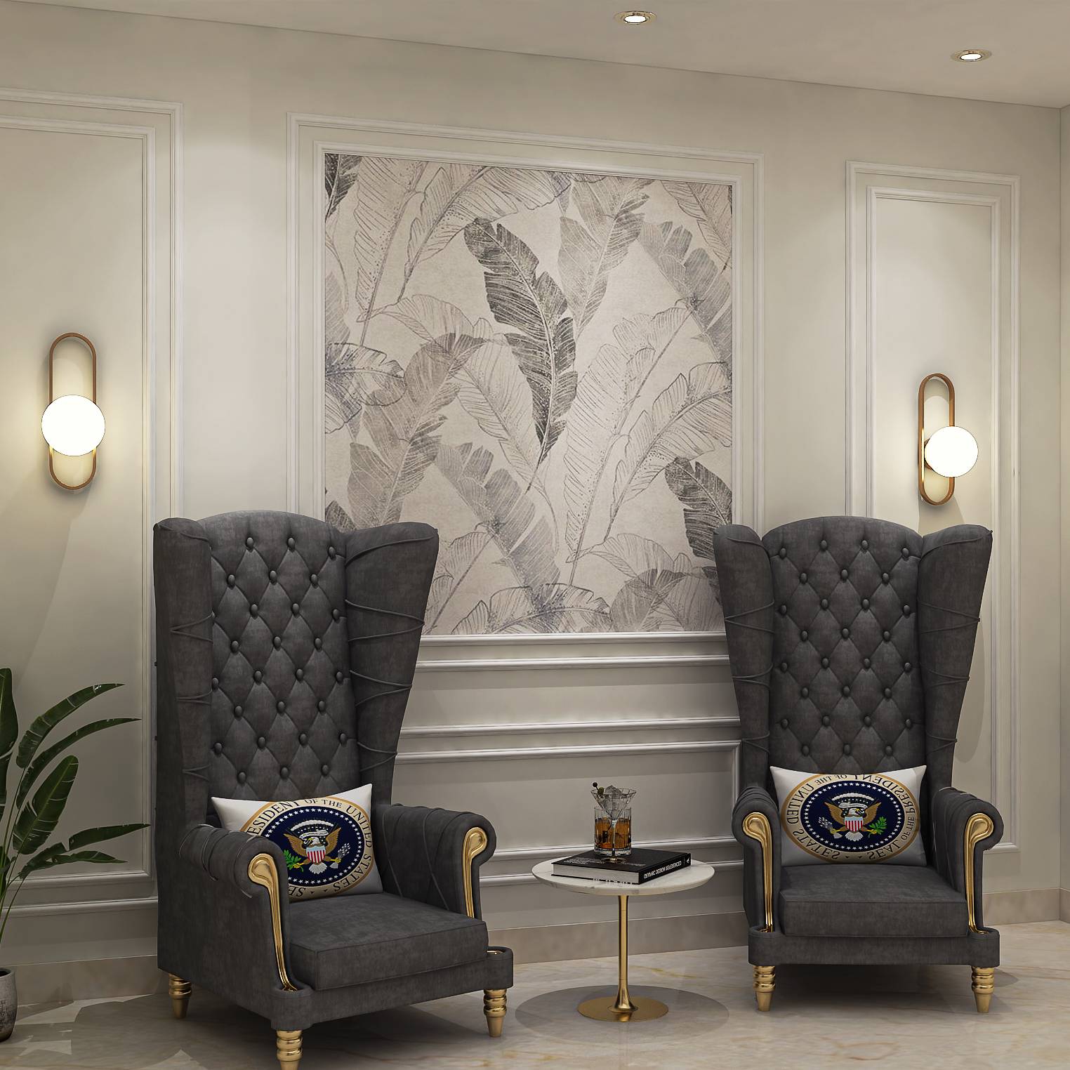 Classic Foyer Design with Hanging Lights | Livspace