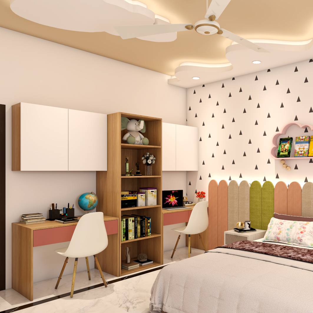 Spacious Study Room For Two With Storage | Livspace