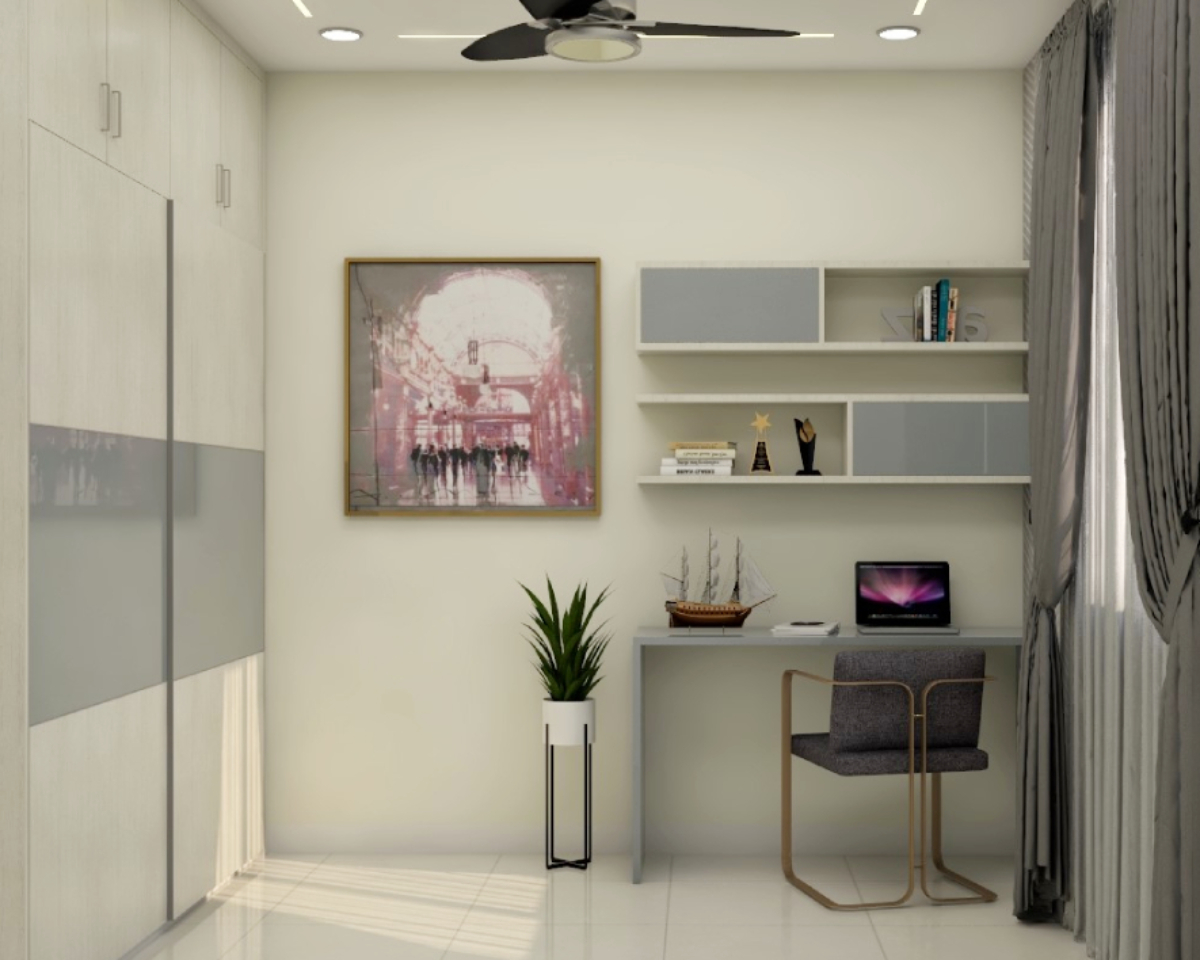 Compact Study Room Design With Study And Storage