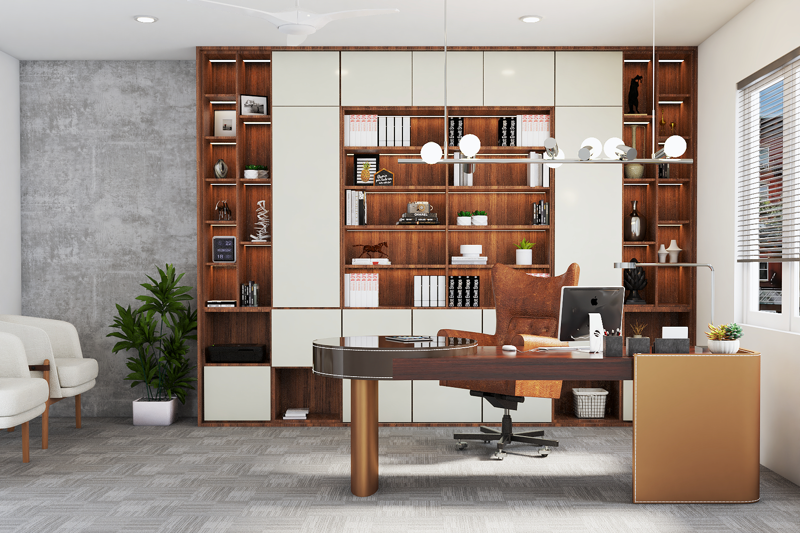 Modern Study Room Design With Accent Chairs | Livspace