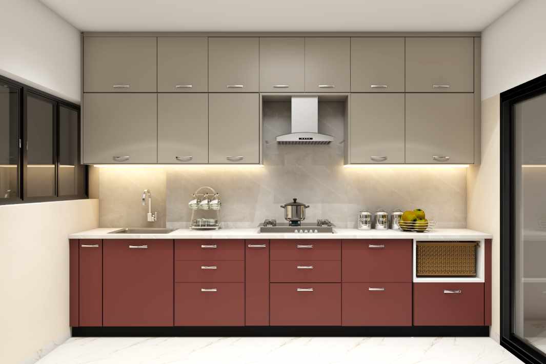 Modern Modular Indian Kitchen Design With Lights | Livspace