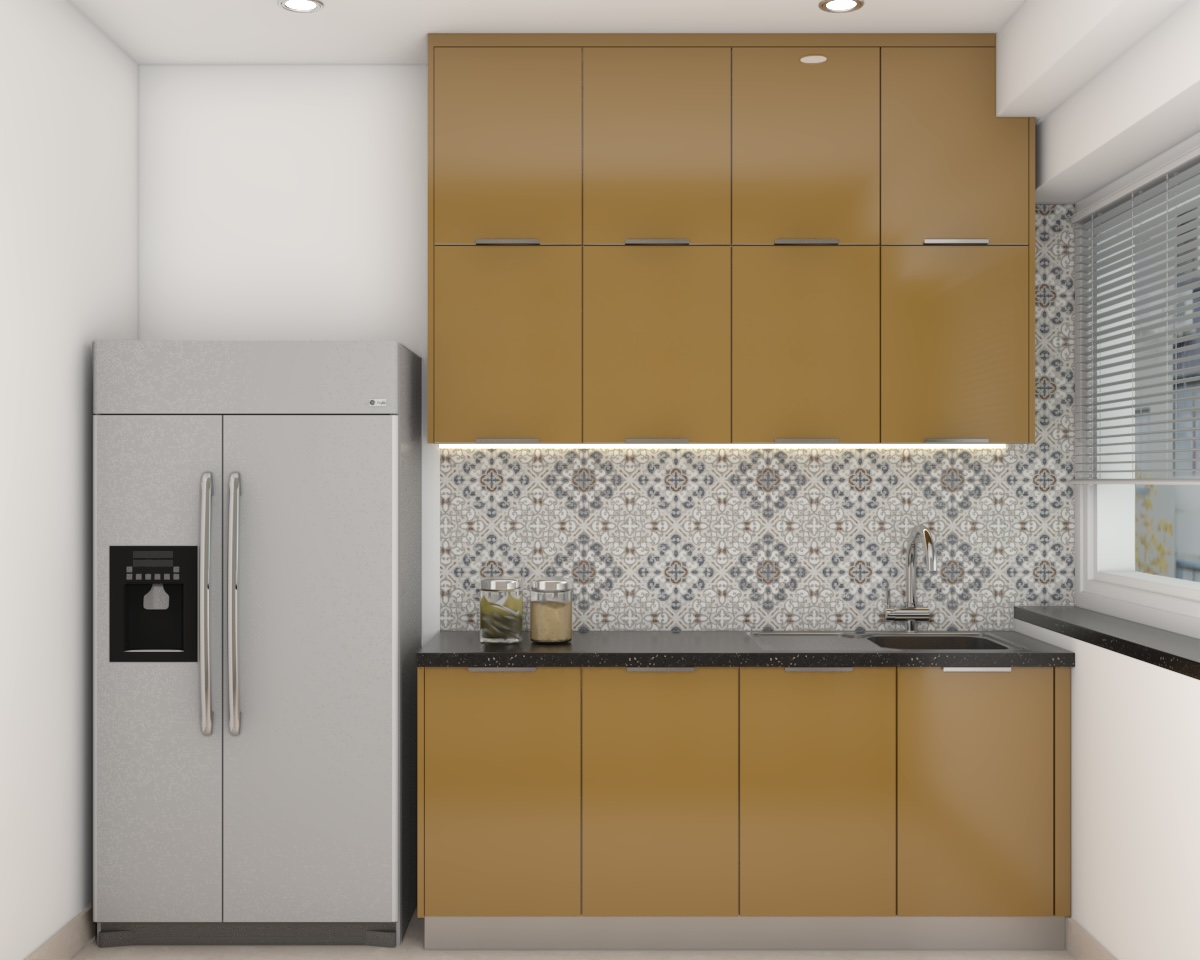 Parallel Kitchen Design With Dado Tiles | Livspace