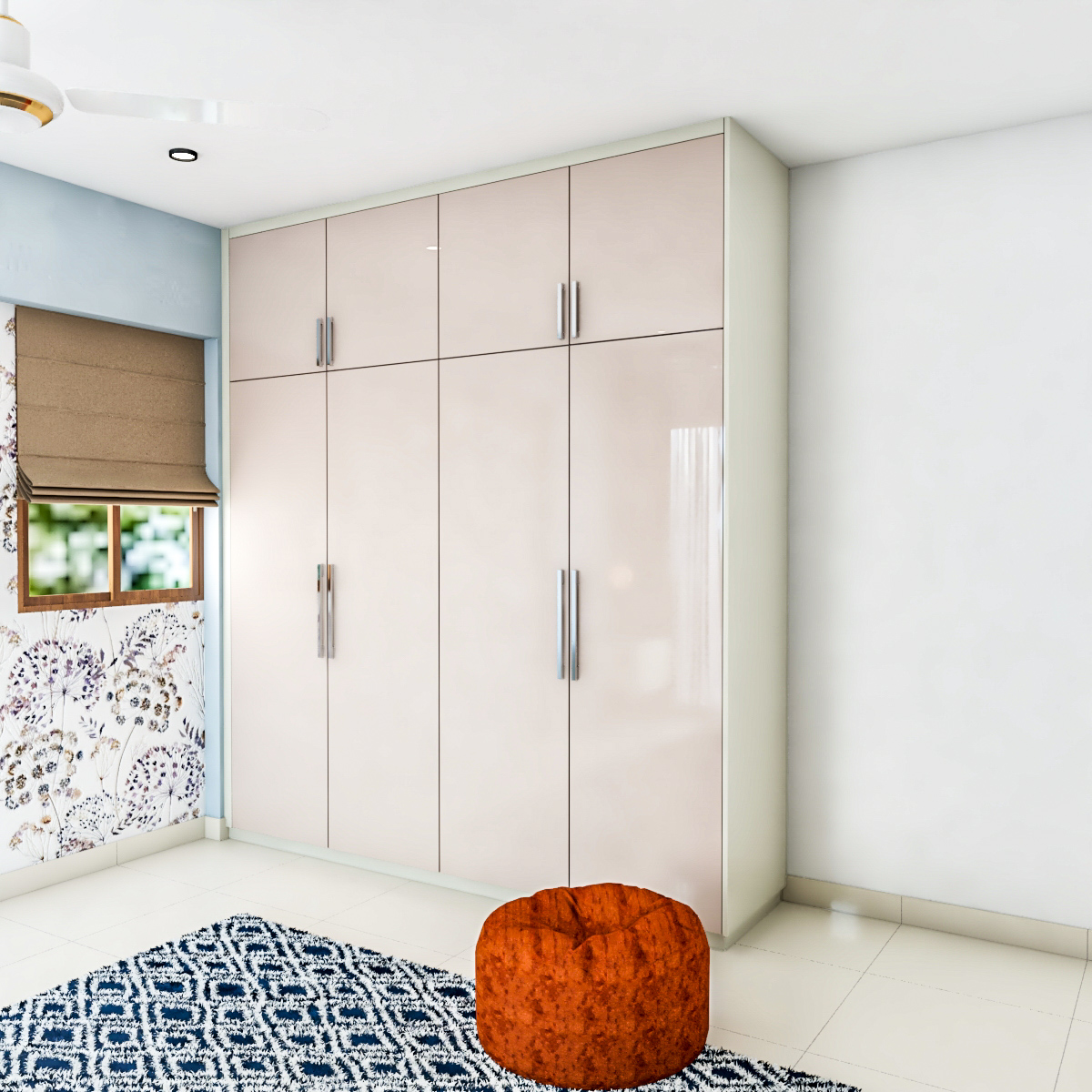 4-Door Swing Wardrobe Design With A PU Finish | Livspace