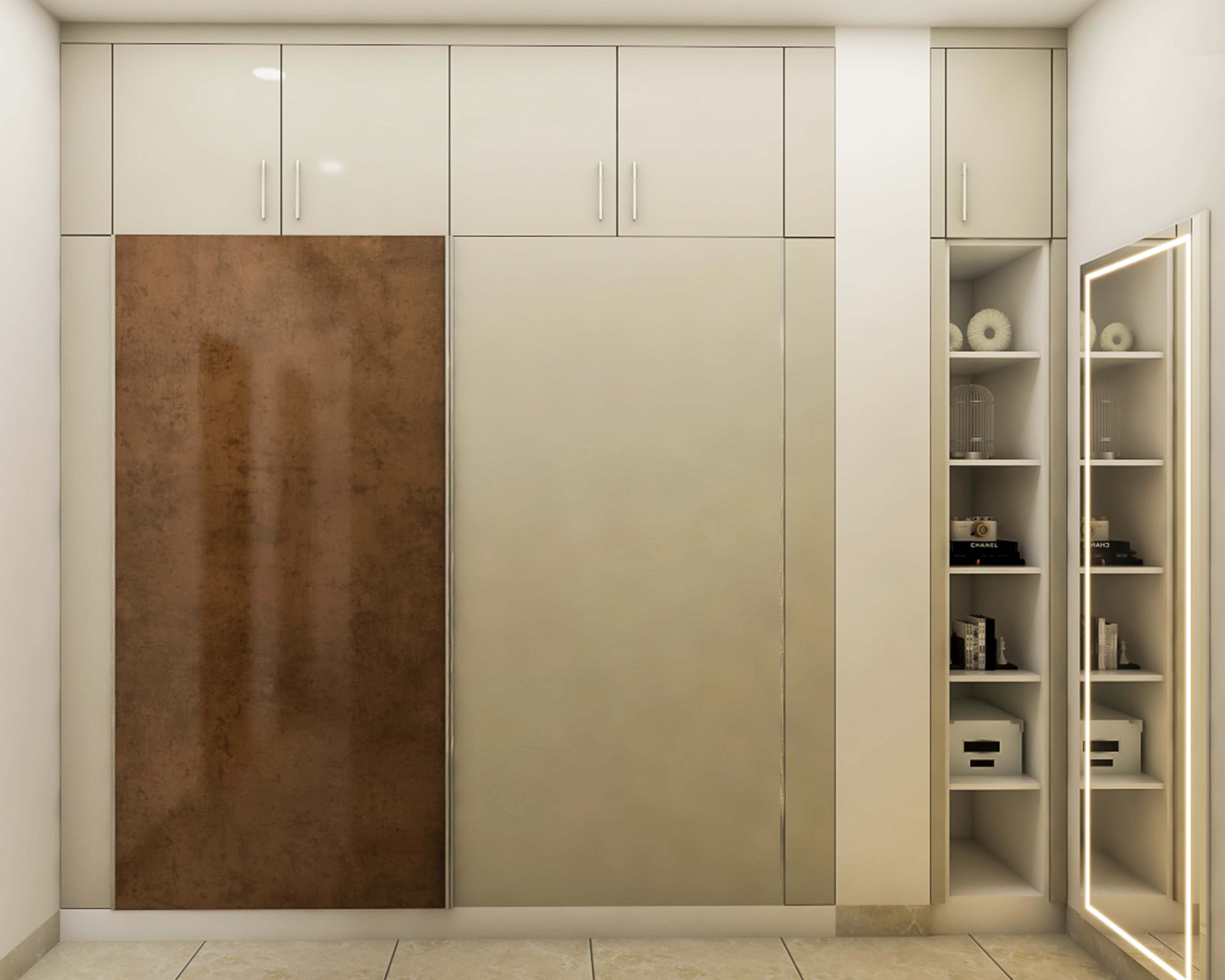 Dual-Toned Wardrobe Design With A Glossy Finish | Livspace