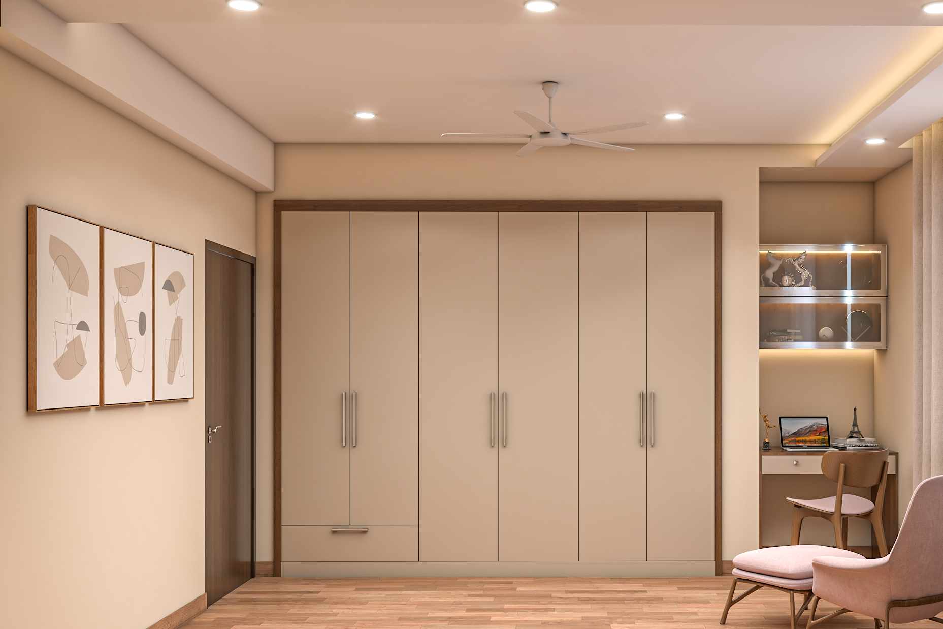 L-Shaped Contemporary False Ceiling Design | Livspace