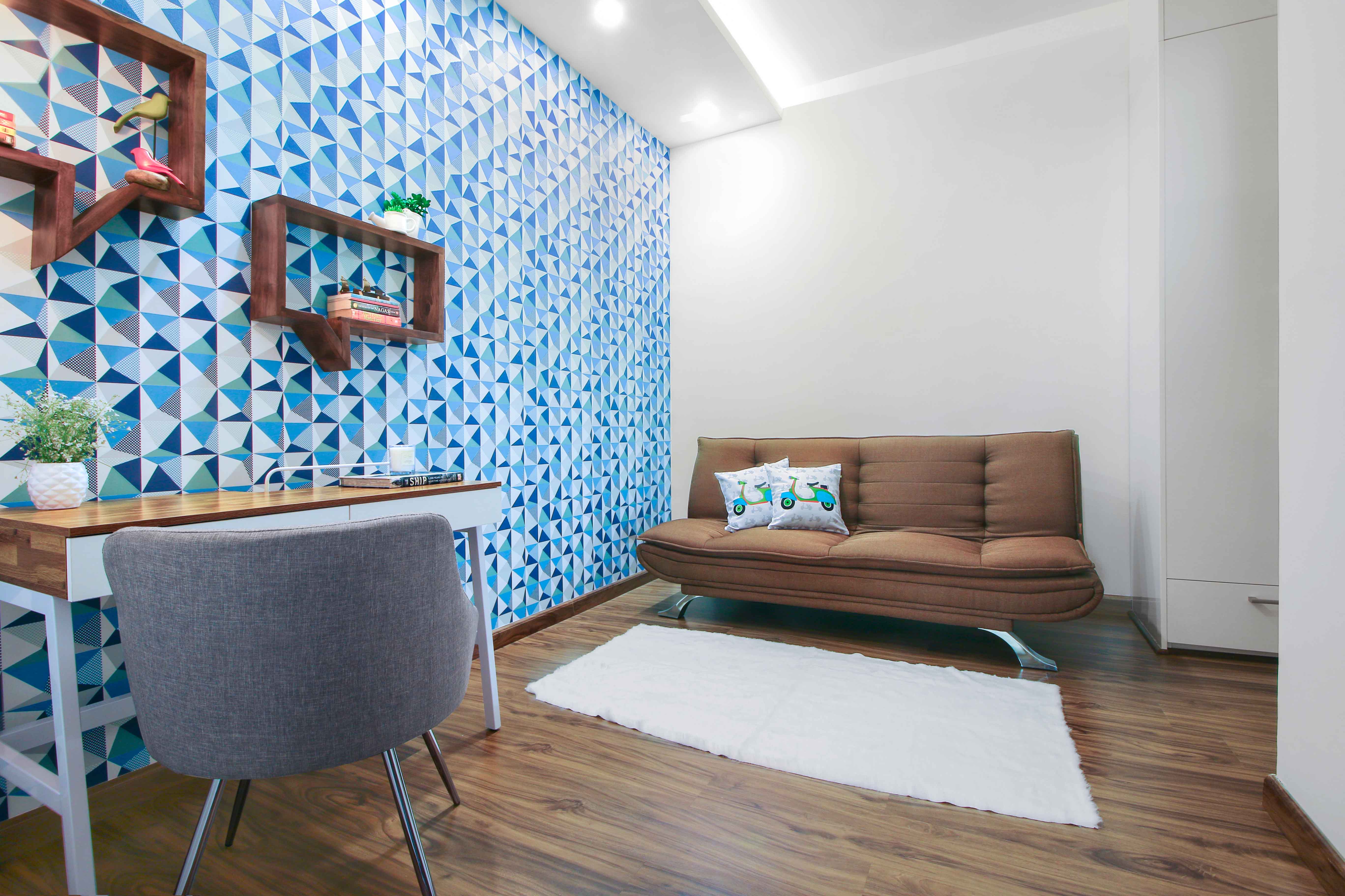Home Office Design With Free-Standing Study Table | Livspace