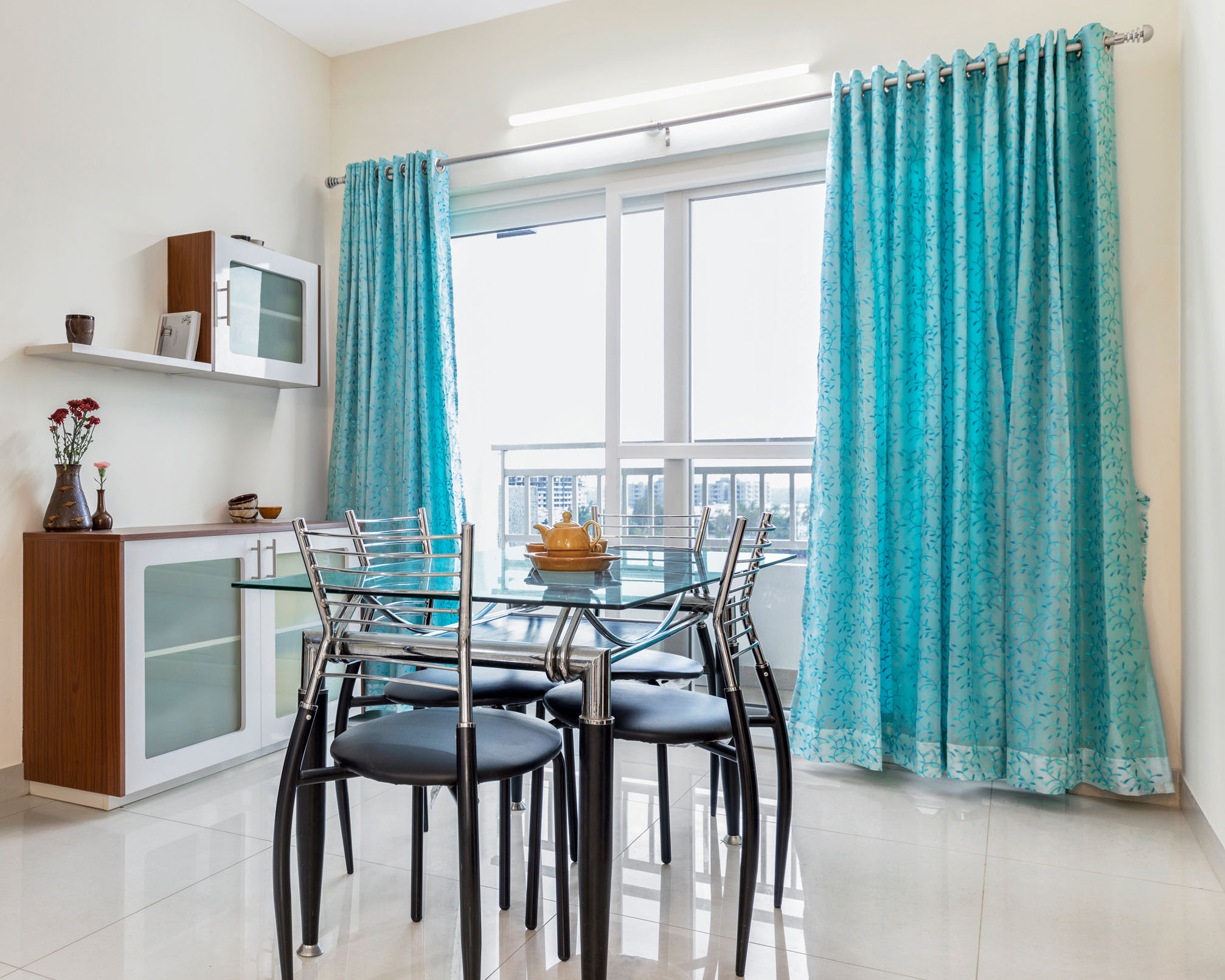 1-BHK Flat In Hyderabad With Wooden L Shaped Kitchen | Livspace