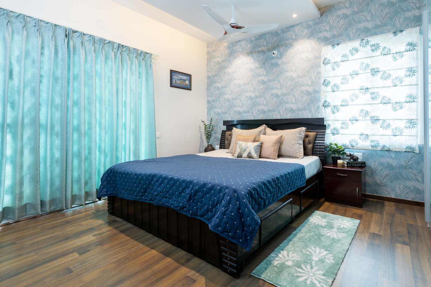 Dark Brown Rectangle Modern Flooring Design | Livspace