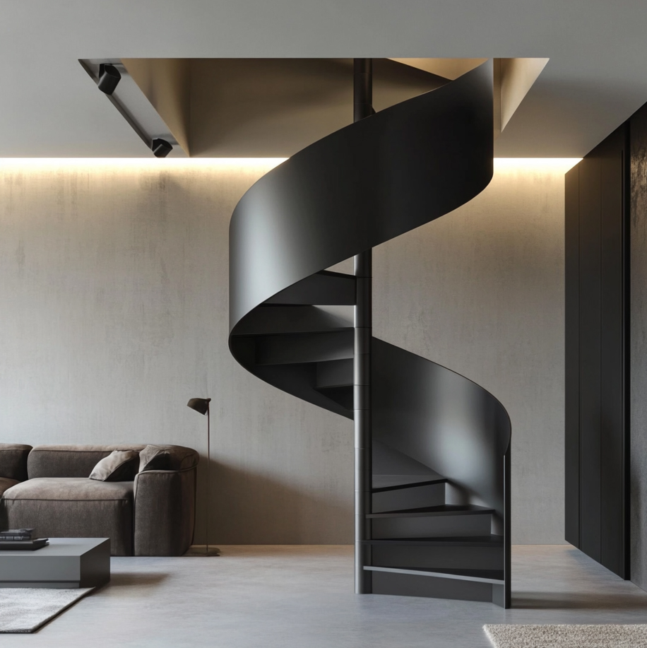 Elegant Modern Metal Spiral Staircase Design for Homes with ...