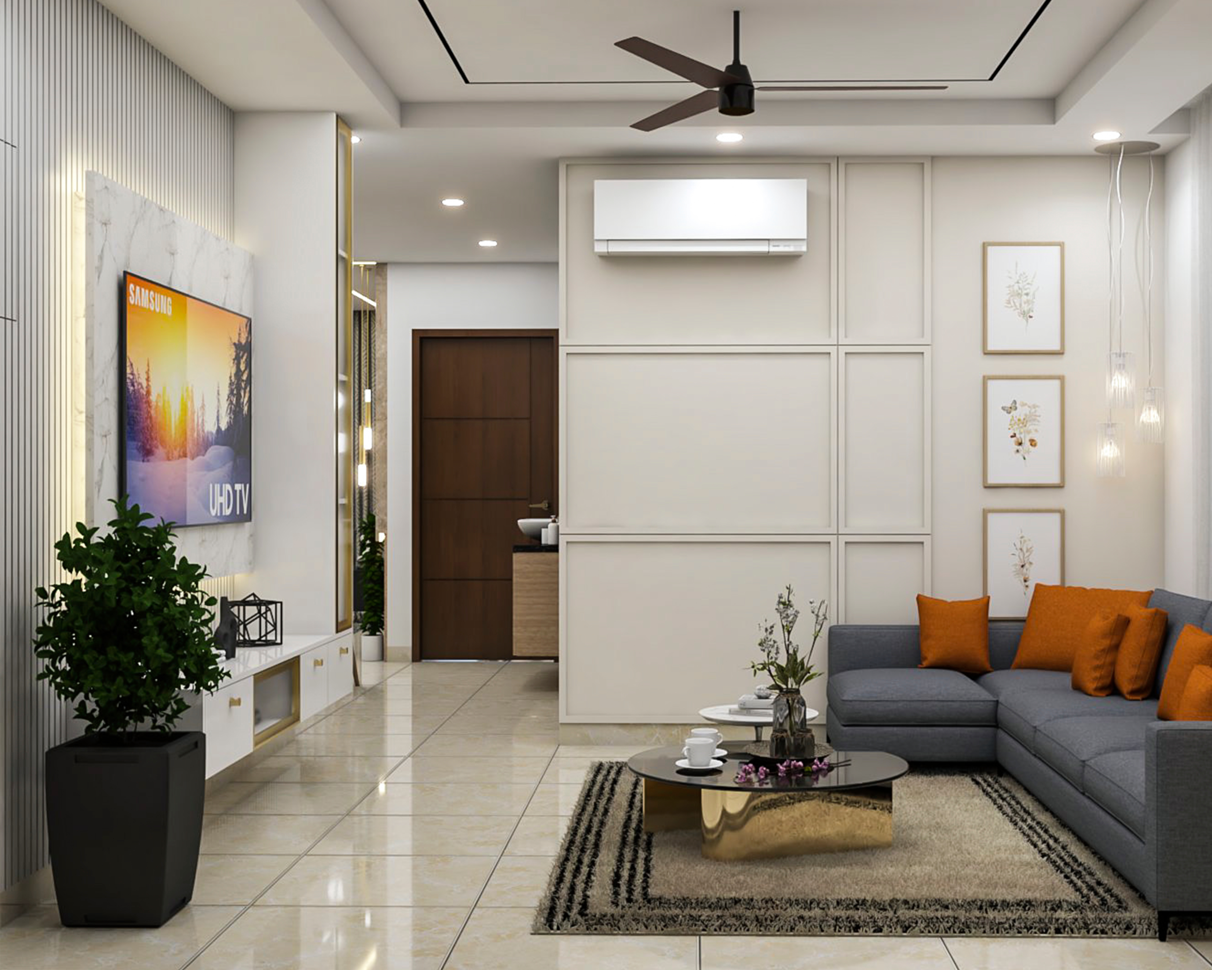 Beige Wall Trims with Paint Contemporary Wall Design to Enhance Living ...