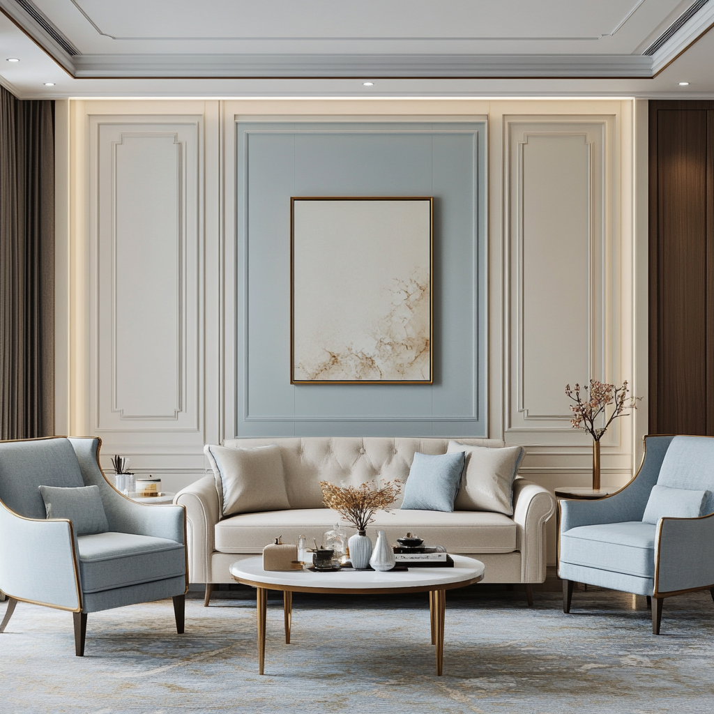 Sophisticated Classic Living Room Design with Stylish Sofas and Fresh ...