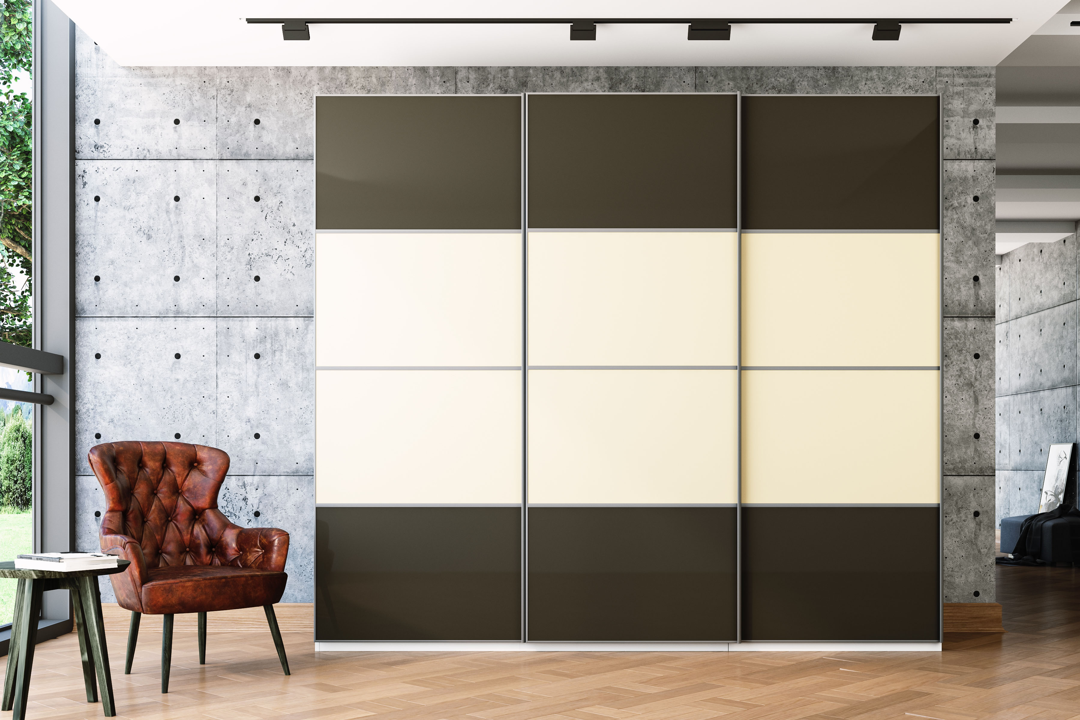 Space-Saving Contemporary Sliding Wardrobe Design with High-Gloss ...