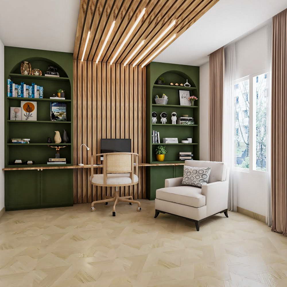 Brown White Home Office Design Ideas