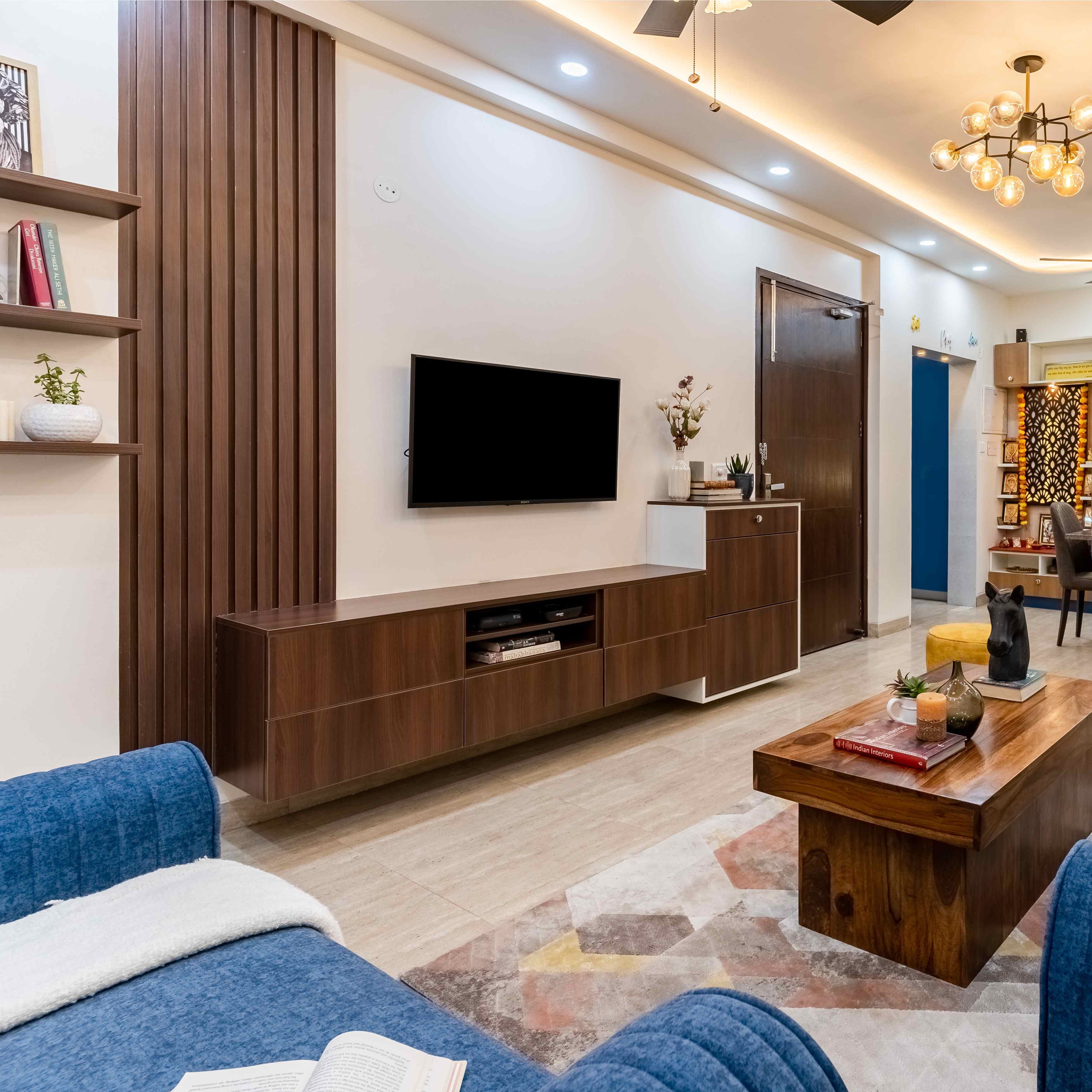 Brown Wall Design For TV Walls | Livspace